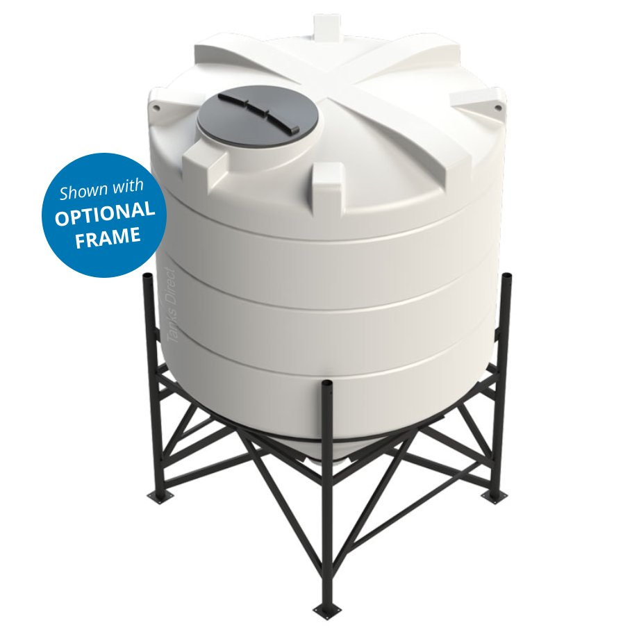Enduramaxx 4900 Litre Natural Cone Tank with 45 Degree Base - Tanks Direct