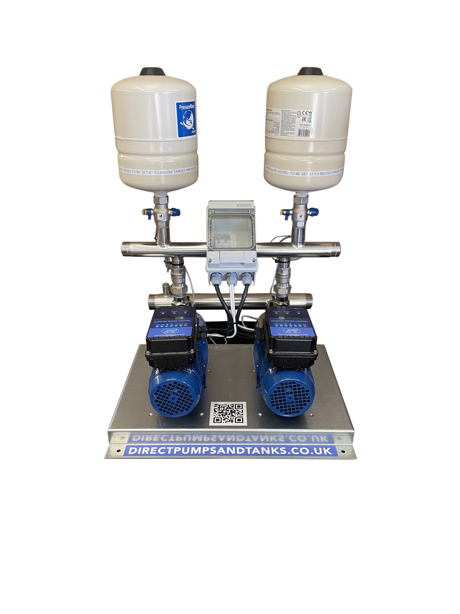 Twin Variable Speed Booster Set, 100l/min @ 4.5 Bar - Tanks Direct