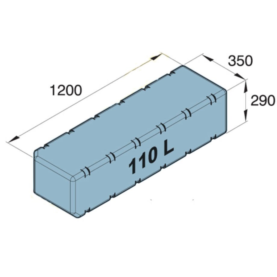 110 Litre Vetus Rigid Waste Water Tank - Tanks Direct