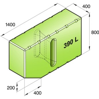 390 Litre Vetus Rigid Water Tank, Potable - Tanks Direct