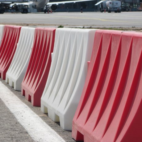 1.6 Metre Red and White Road Safety Barriers - Tanks Direct