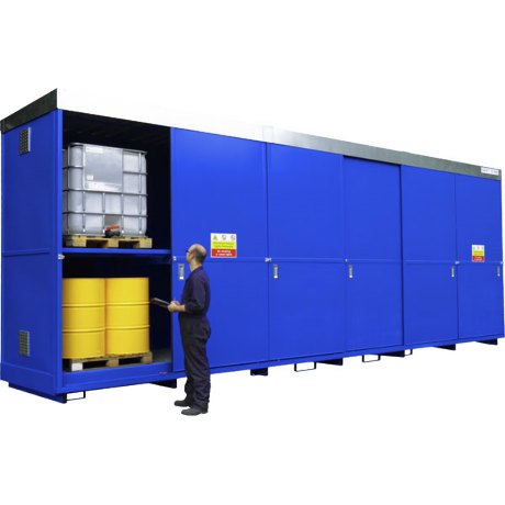 48 Drum Steel Dual Purpose Sliding Door Storage Unit - Tanks Direct