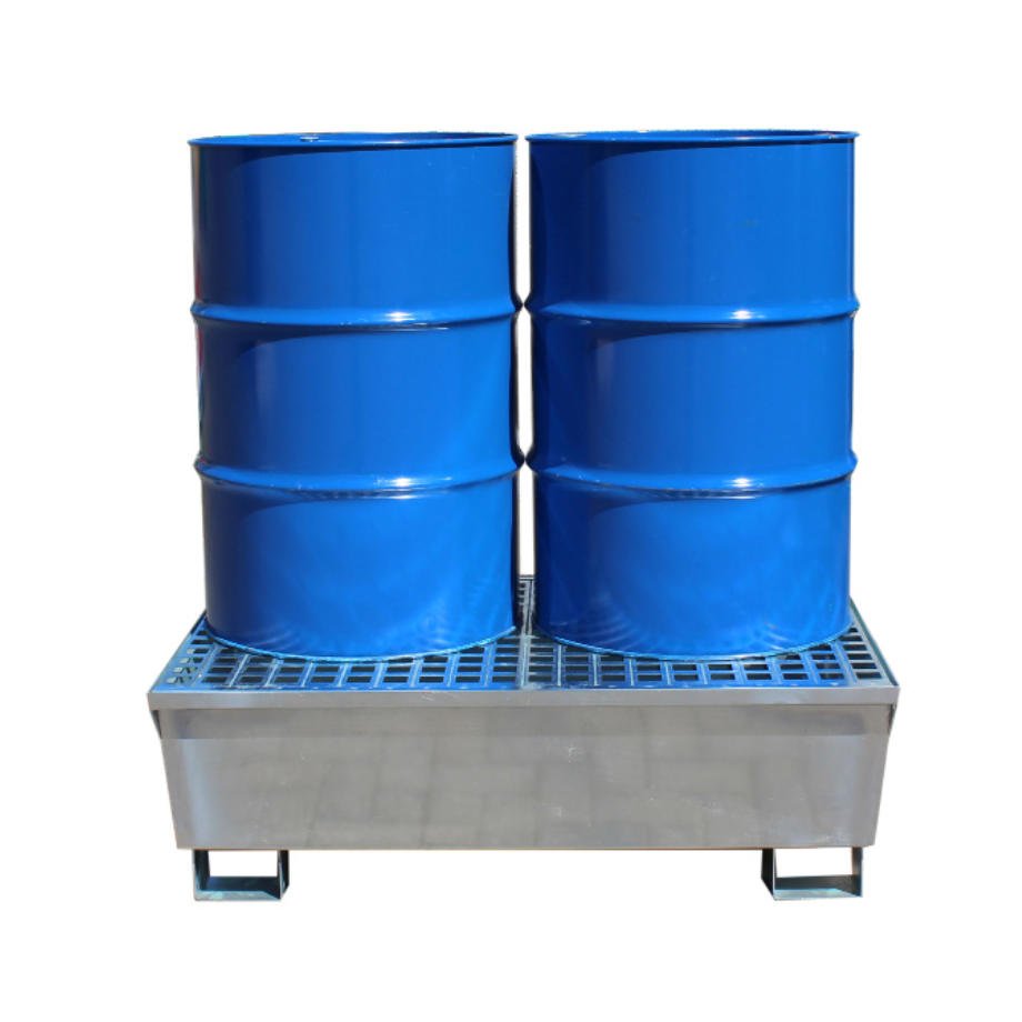 Galvanised Steel double IBC spill pallet - Tanks Direct