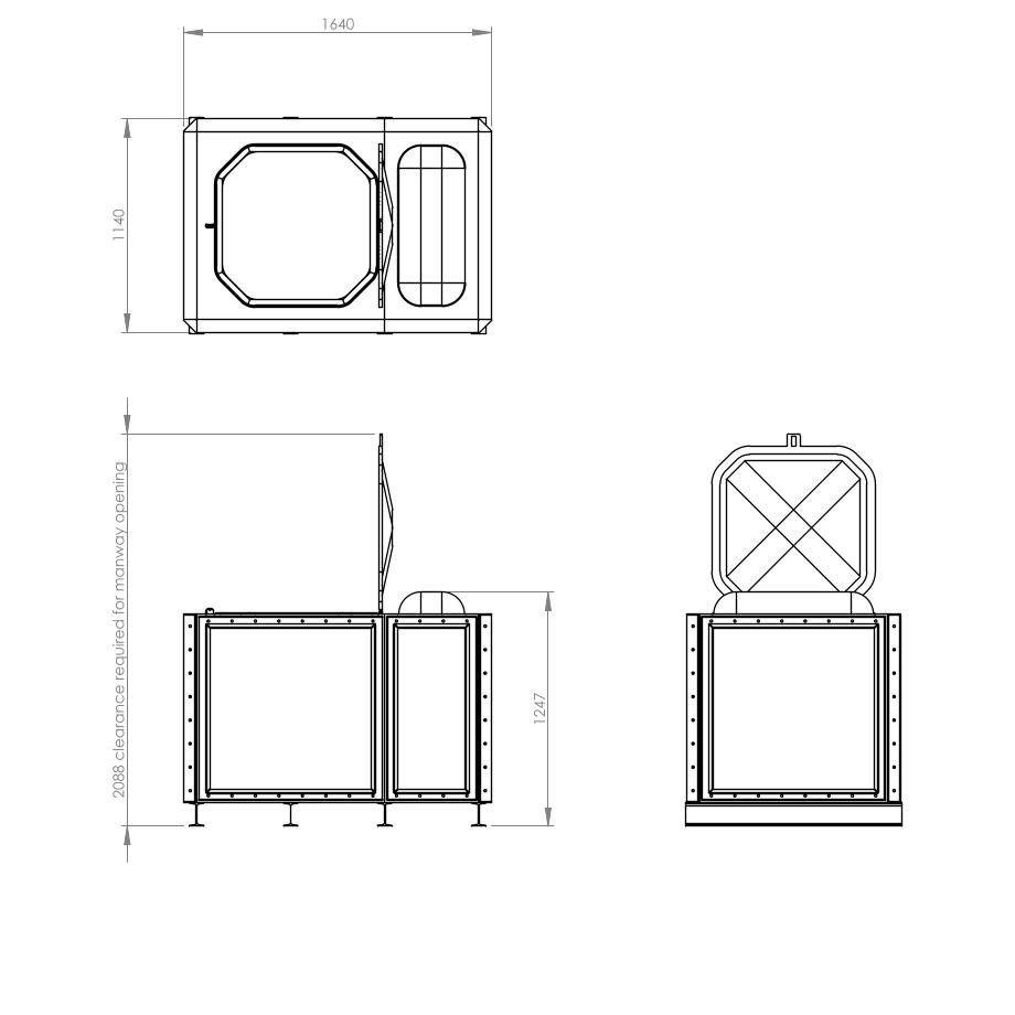1500 Litre GRP Sectional Cold Water Storage Tank - Tanks Direct