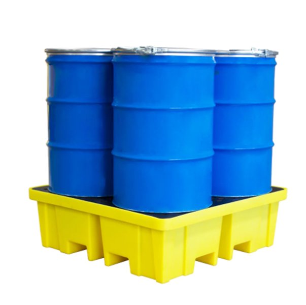 4 Drum Spill Pallet with 4-way FLT Access - Tanks Direct