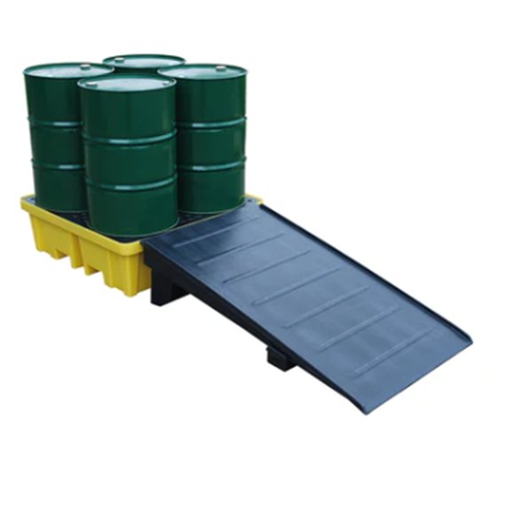 4 Drum Spill Pallet with 4-way FLT Access - Tanks Direct
