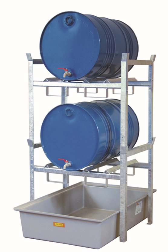 Drum Rack for 2 x 205L Drums with GRP Sump Pallet - Tanks Direct
