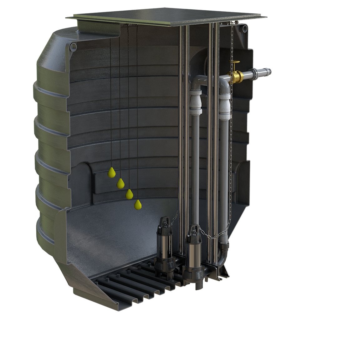 Sewage Pumping Station 1800Dia Twin Rigged 5000 Litre - Tanks Direct
