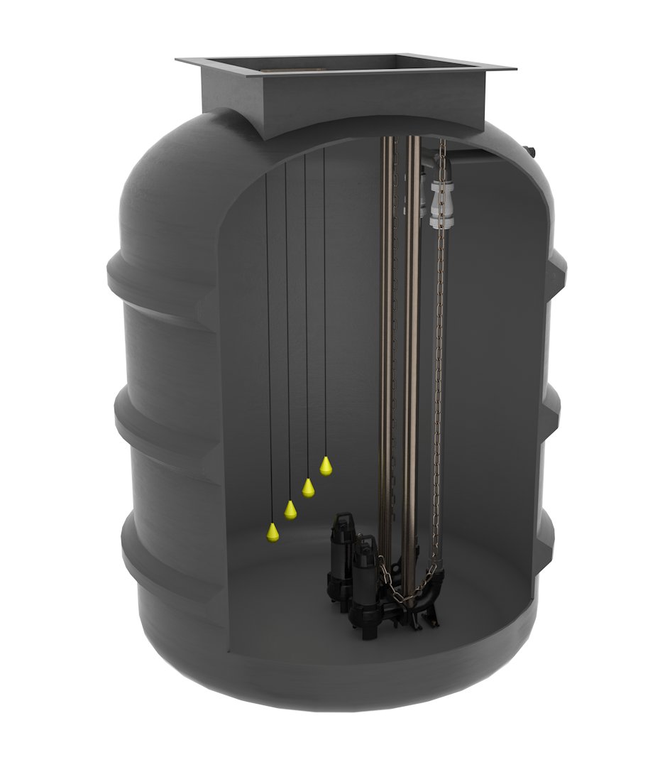 Sewage Pumping Station 1800Dia Twin Rigged 6000 Litre - Tanks Direct