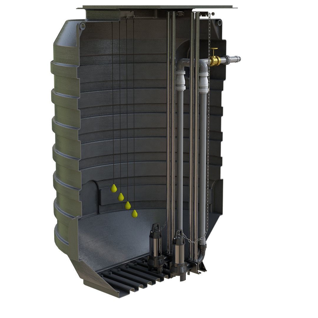 Sewage Pumping Station 1800Dia Twin Rigged 6000 Litre - Tanks Direct