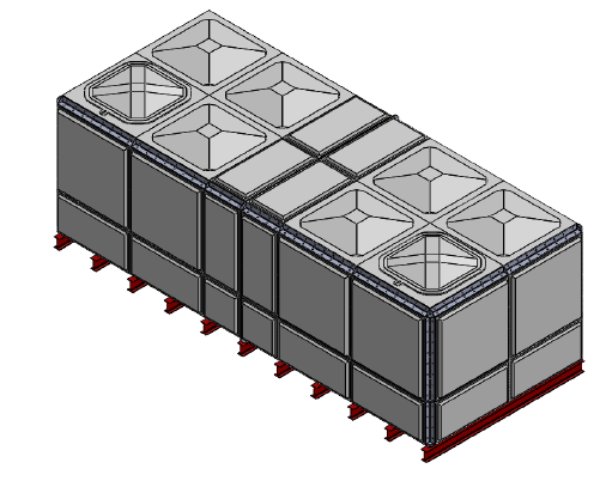 18269 Litre GRP Sectional Water Tank, TIF, Divided - Tanks Direct