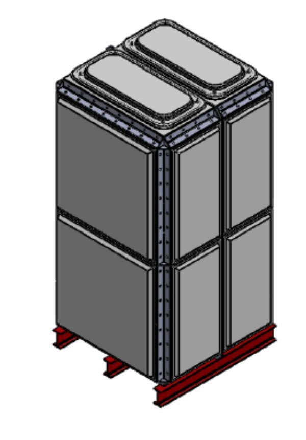 2843 Litre GRP Sectional Water Tank, TIF, Divided - Tanks Direct