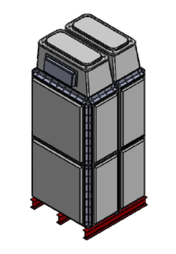 2843L GRP Sectional Water Tank, Divided AB TIF, 1x1x2 - Tanks Direct
