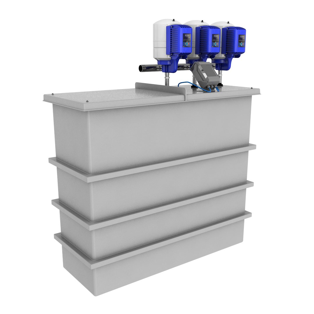 1050 Litre GRP Tank & Triple Pump Booster Set - Tanks Direct
