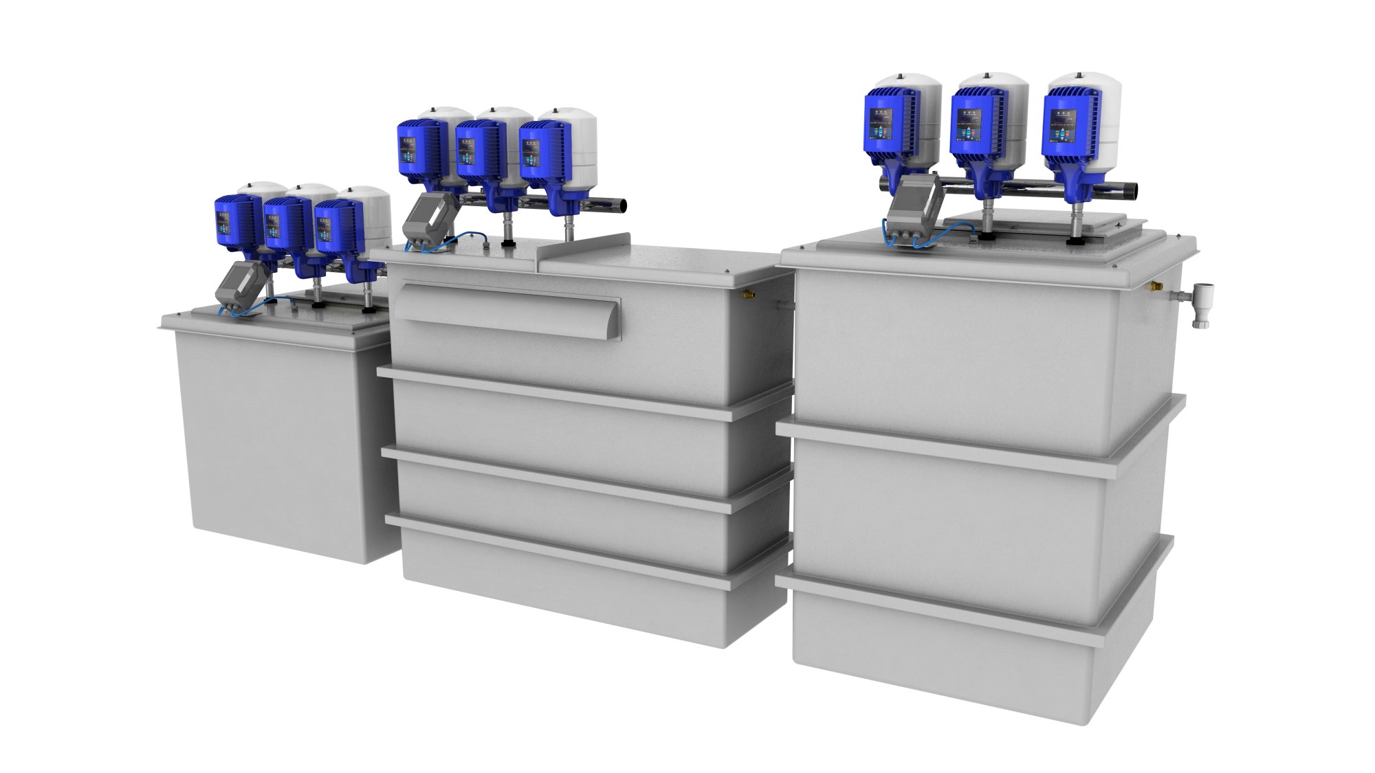 2501L GRP Tank + Triple Pump Booster Set - Tanks Direct