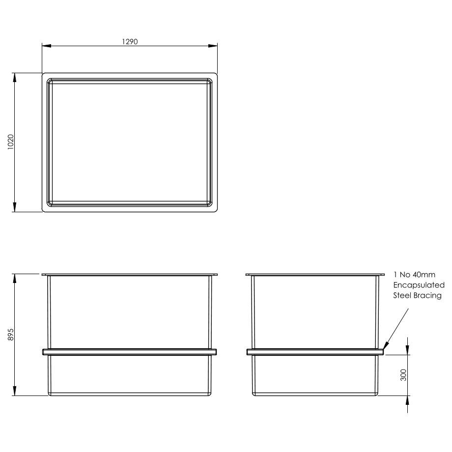900 Litre Open Top GRP Water Tank - Tanks Direct