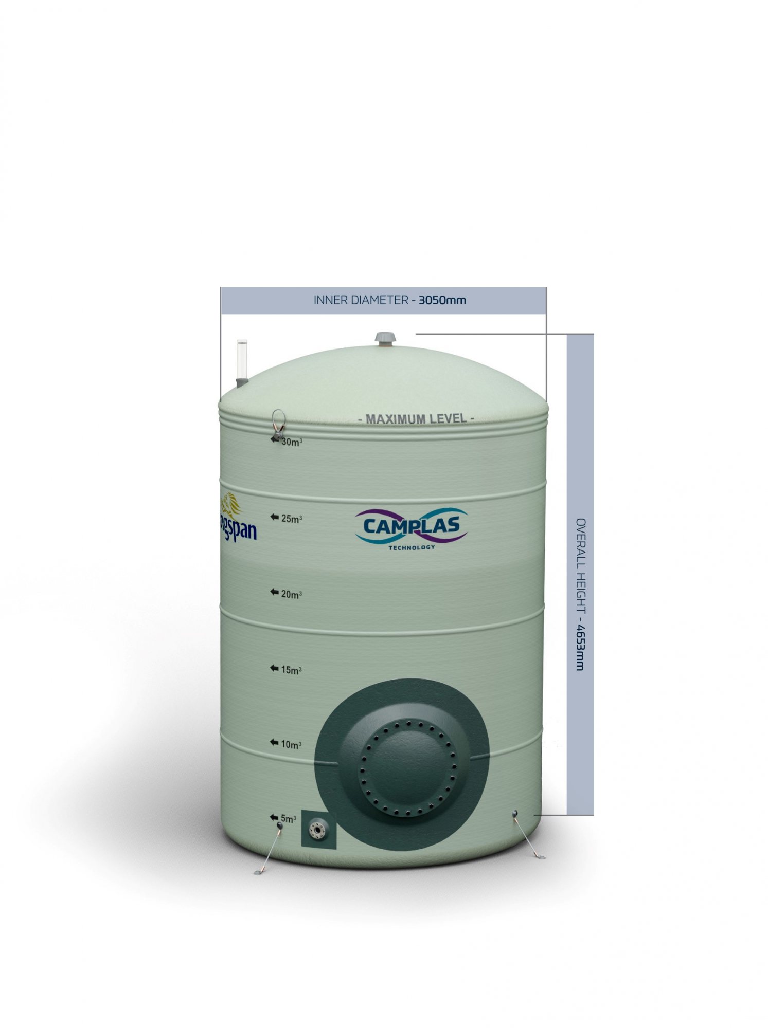 30m3 Camplas GRP Chemical Bulk Storage Tanks - Tanks Direct