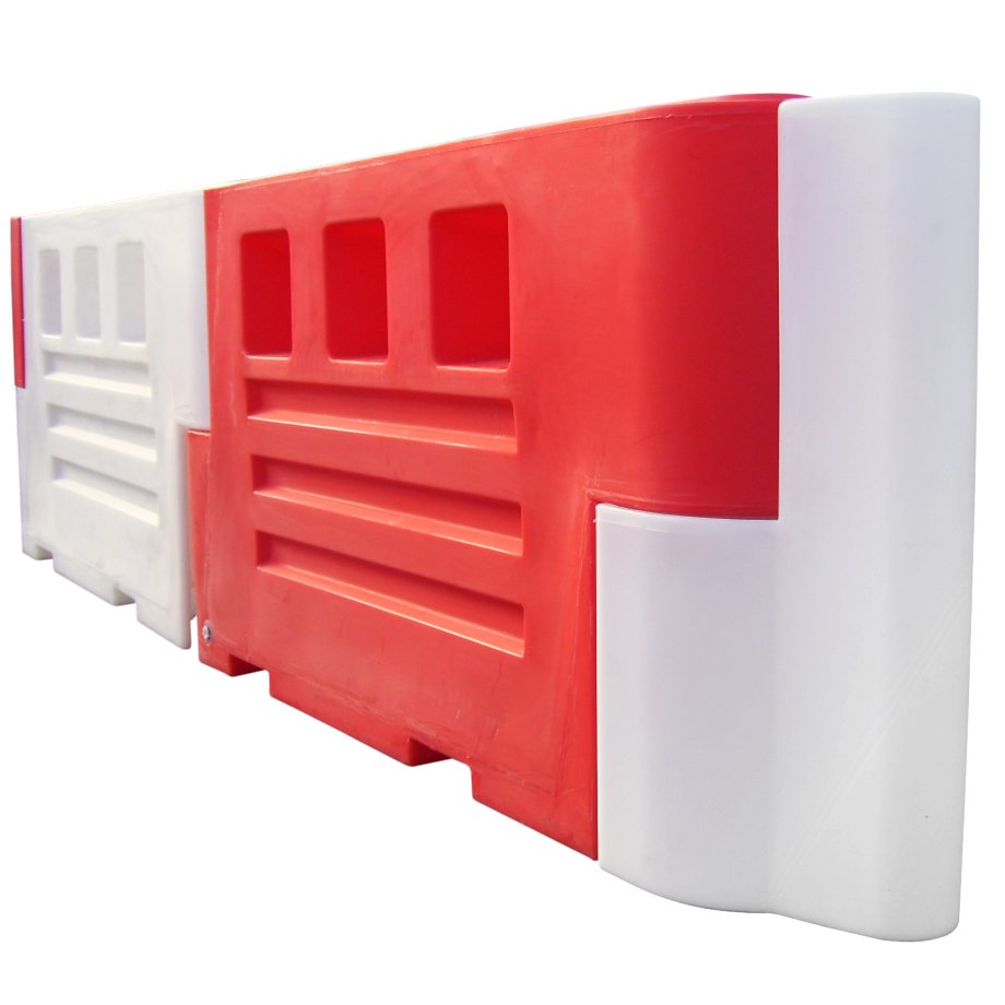 Pack (2) 2 Metre Heavy Duty Road Barrier - Red and White - Tanks Direct