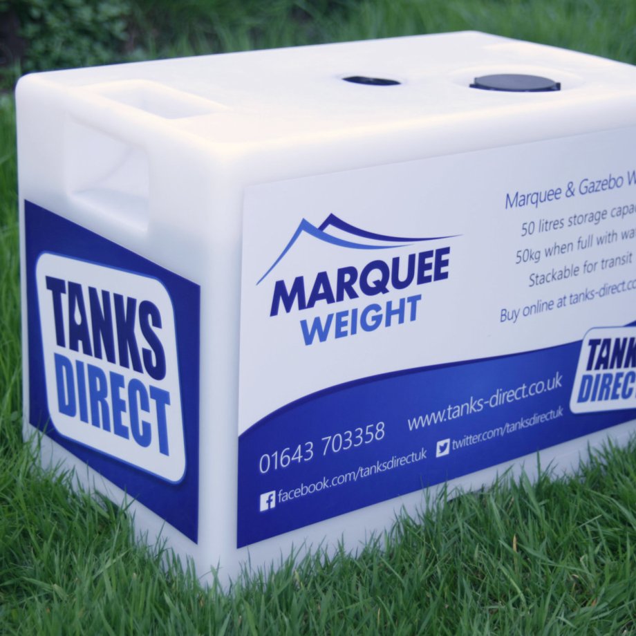 50 Litre Marquee Weight, Water Tank, White - Tanks Direct