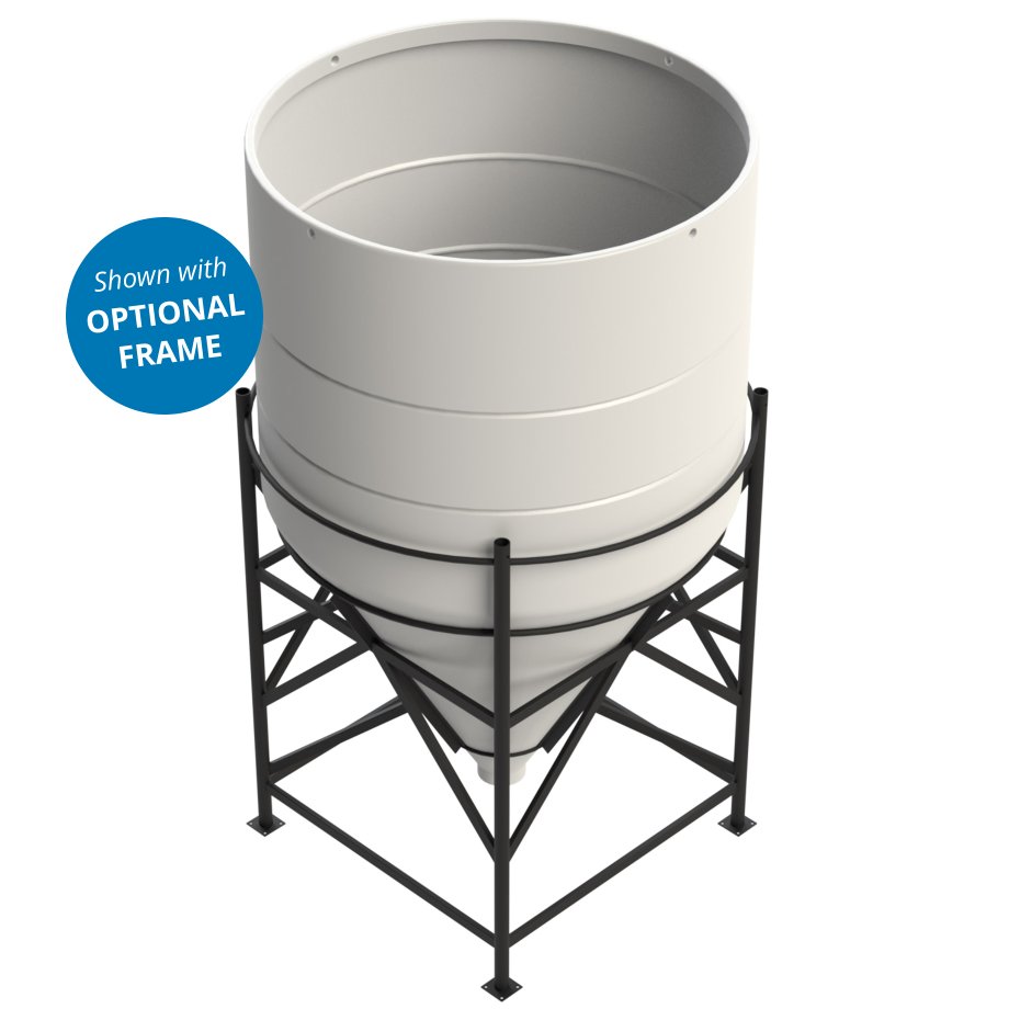 Enduramaxx 6000 Litre Cone Tank Open Top with 60Â° base - Tanks Direct
