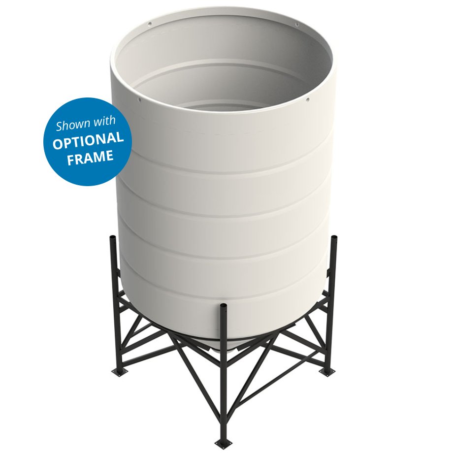 Enduratank 6900 Litre Cone Tank Open Top with 45Â° base - Tanks Direct