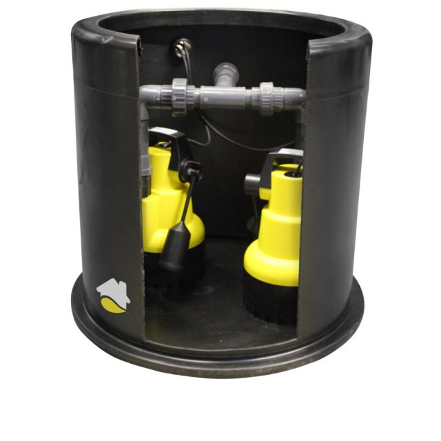 190L Twin Pump Grey Water Pump Station, 6m lift - Tanks Direct