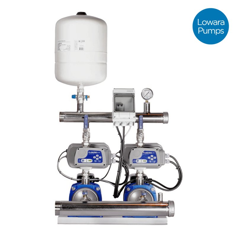 Lowara 2 1/2'' Twin Pump Booster Set, 320 l/min @ 5.0 Bar - Tanks Direct