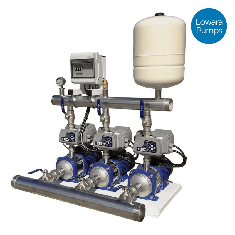 Lowara 3'' Triple Pump Booster Set, 480 l/min @ 5.0 Bar - Tanks Direct