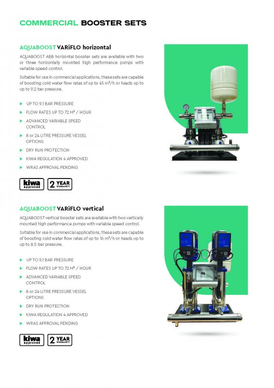 Lowara 3'' Triple Pump Booster Set, 480 l/min @ 5.0 Bar - Tanks Direct