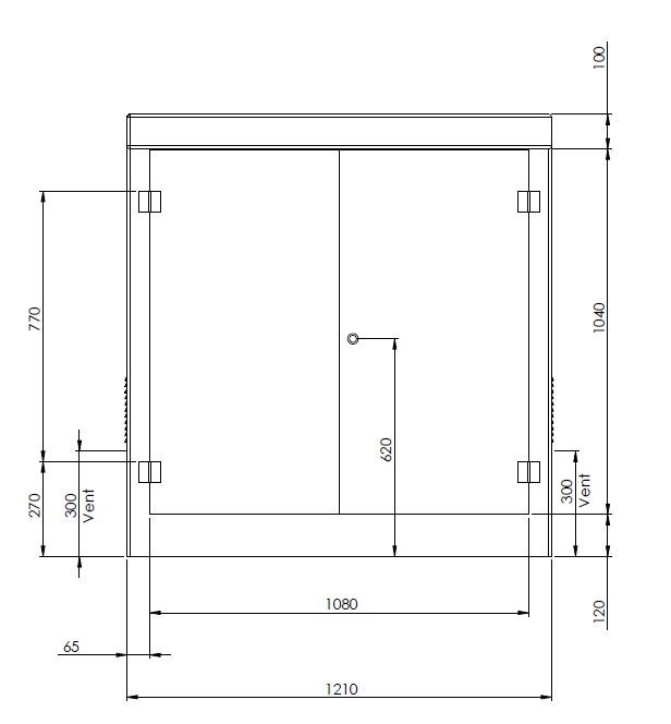 GRP Kiosk - 1210mm x 515mm x 1260mm - Double Door (0018427) - Tanks Direct
