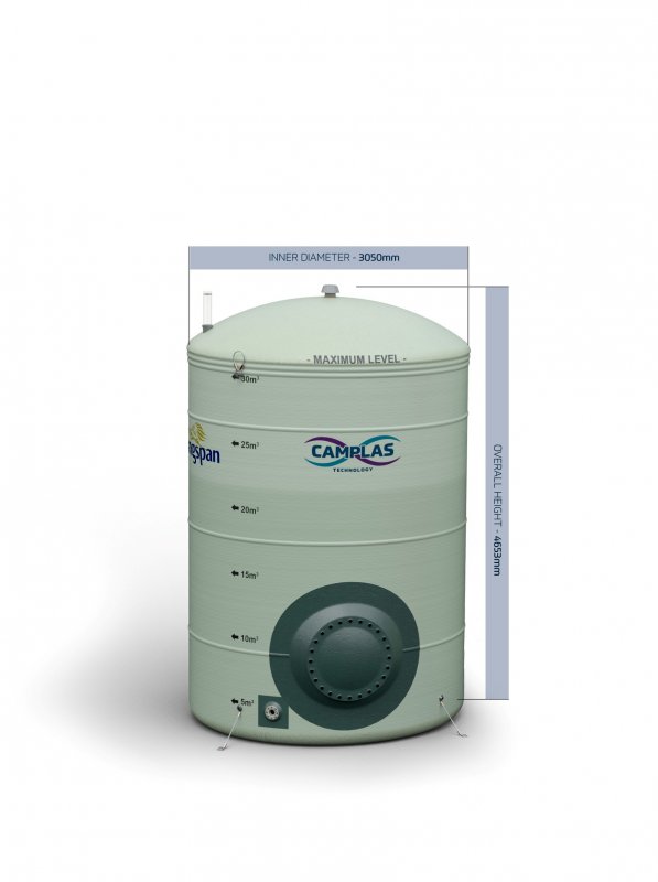 30m3 Camplas GRP Chemical Bulk Storage Tanks - Tanks Direct